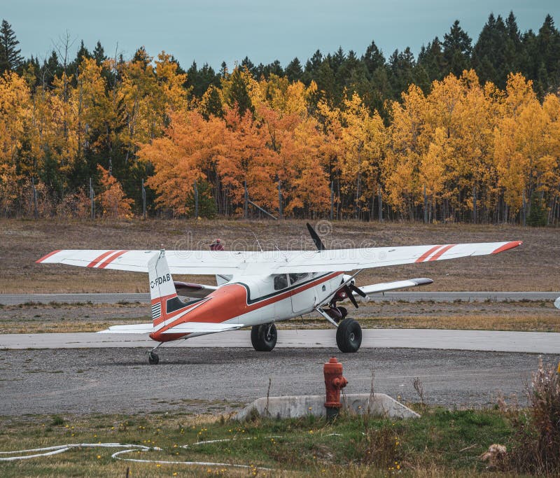 Plane Parked at 108 Mile Airport BC, Canada Editorial Photography ...