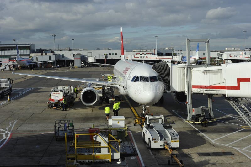 Plane parking at gate editorial image. Image of boarding - 16897355