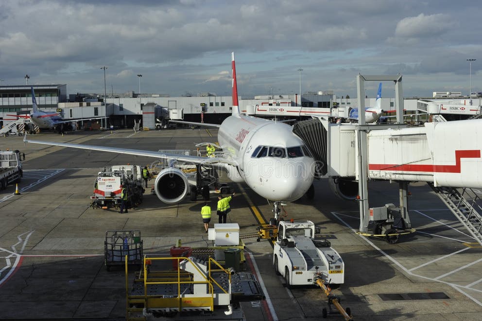 Plane parking at gate editorial image. Image of arrive - 16897355