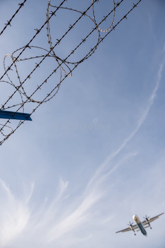 Plane stock image. Image of barbed, wire, airplane, aeroplane - 46778477