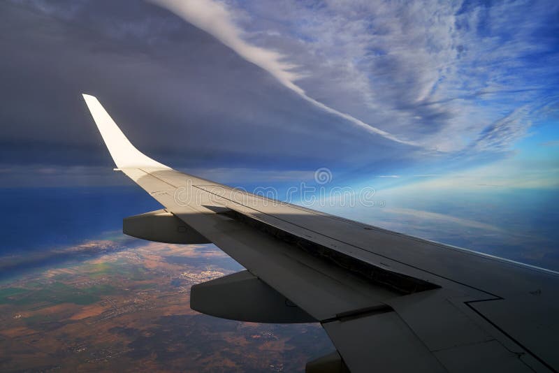 Plane Passing a Storm Front. Aerial View of Clouds of a Weather Front ...