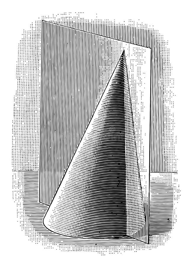 Plane Passing through the Vertex of a Cone Vintage Illustration Stock ...