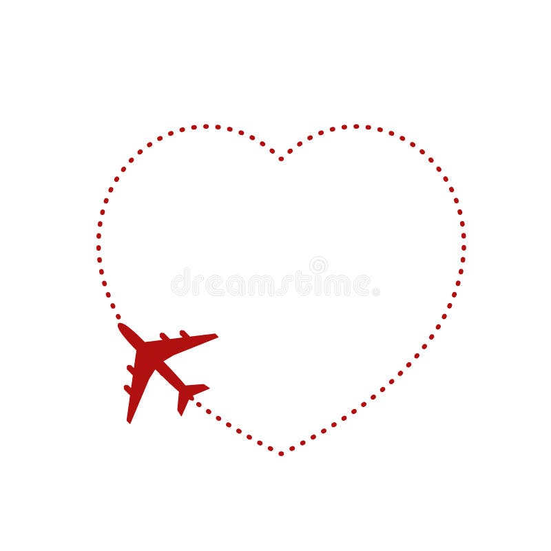 Plane Dotted Lines Heart Stock Illustrations – 76 Plane Dotted Lines ...