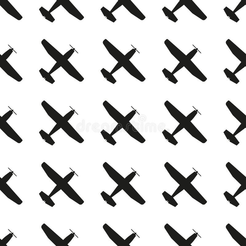 Plane Pattern. Seamless Airplane Texture Stock Vector - Illustration of ...
