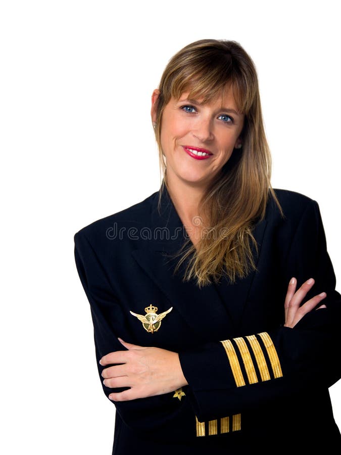 Plane pilot woman stock image. Image of airplane, airliner - 34376585