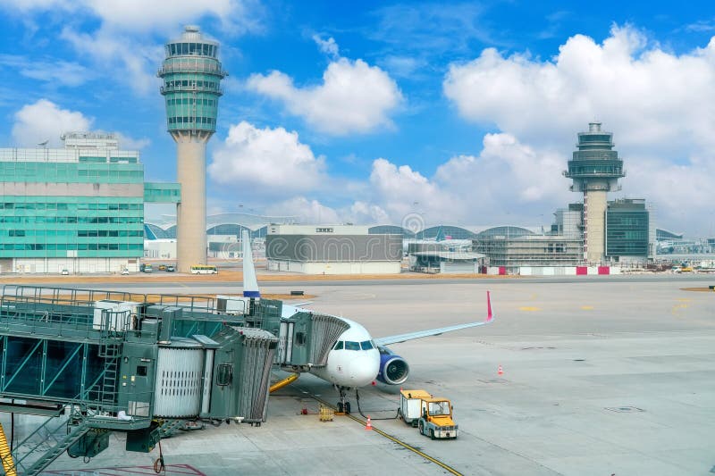 The Plane during Preparation for Flight with the Jet Bridge Attached ...