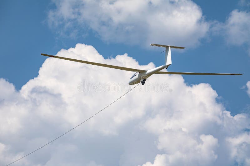 Plane Pulling of a Glider, a Small Sports Plane Pulls a Glider into the ...