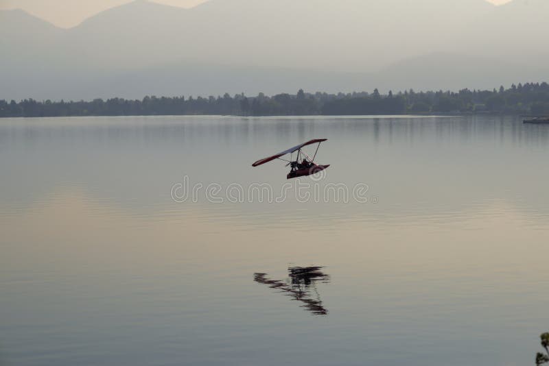 Plane Reflection stock image. Image of water, plane, airborne - 18428151