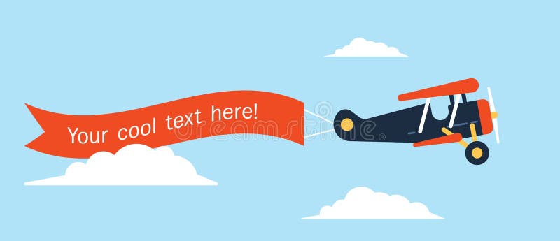 Airplane Carrying Advertisement Banner Stock Vector - Illustration of ...