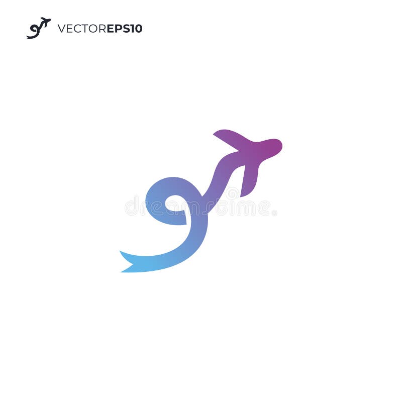 Plane and Ribbon Logo Design Vector Stock Vector - Illustration of ...