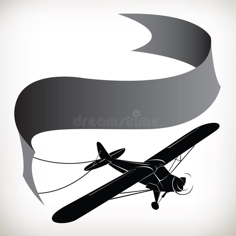 Plane Ribbon in Silhouette 0099 Stock Vector - Illustration of ...