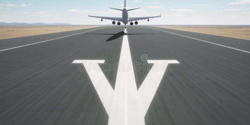 Plane on the Road Airplane on the Road Stock Illustration ...