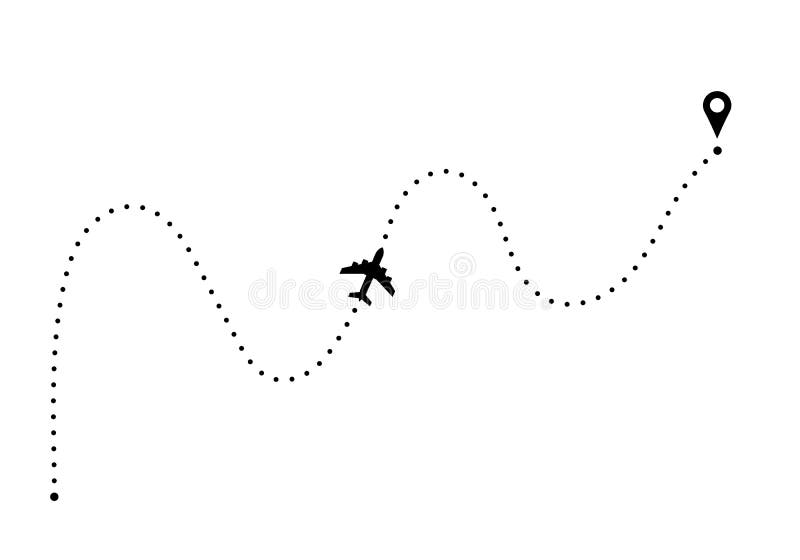 Plane Route with Point of Departure and Arrival. Stock Vector ...