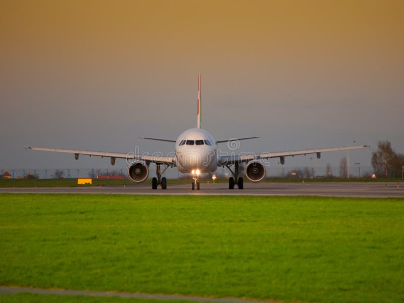 Plane on the runway stock image. Image of airplane, journey - 53665133
