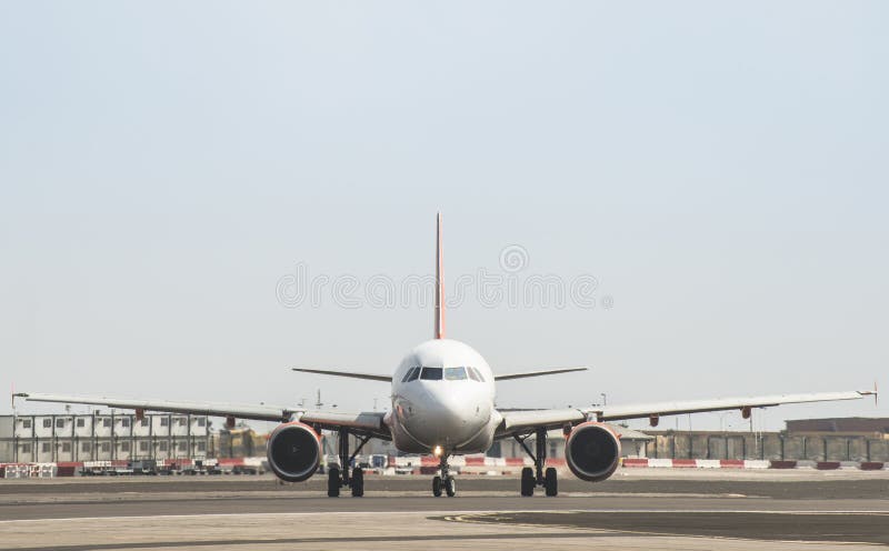 Plane on the runway stock photo. Image of plane, runway - 137997912