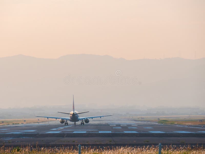 The Plane is on the Runway for Preparing To Take Off Stock Photo ...