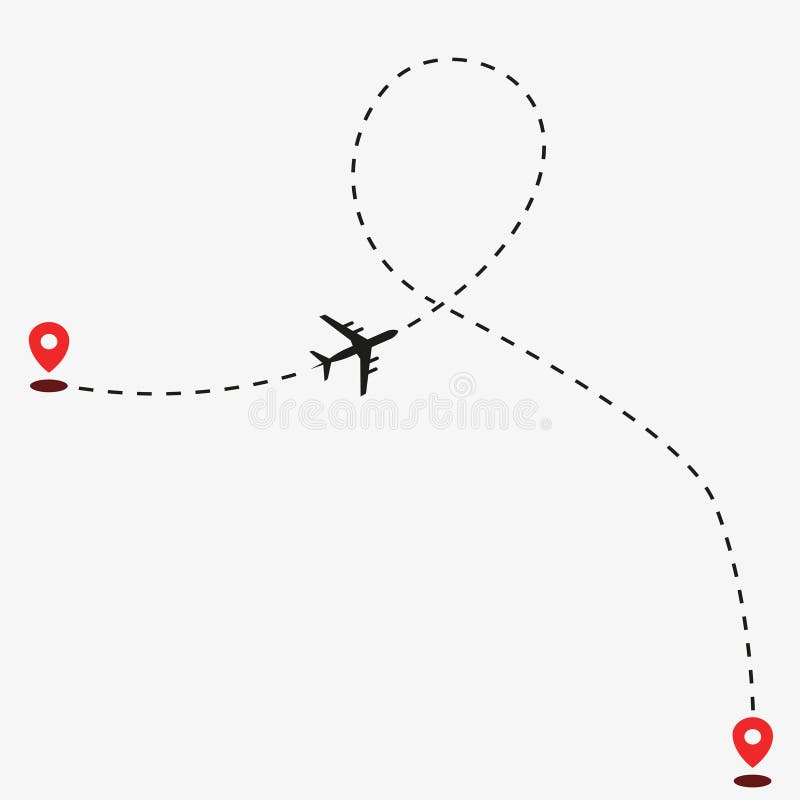 The Plane S Route is Dotted from the Starting Point Along the ...