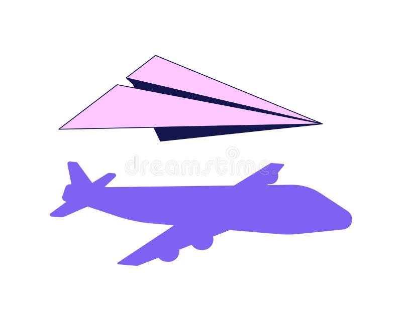 Plane Shadow Flat Line Color Isolated Vector Object Stock Vector ...