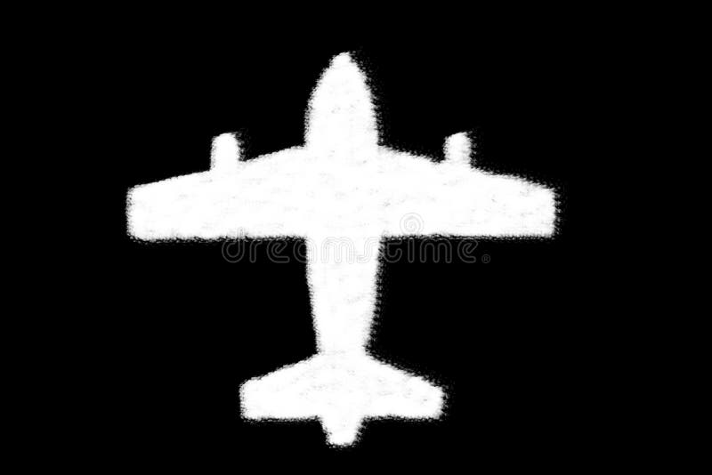 Plane Shape Cloud on Black Background Stock Illustration - Illustration ...