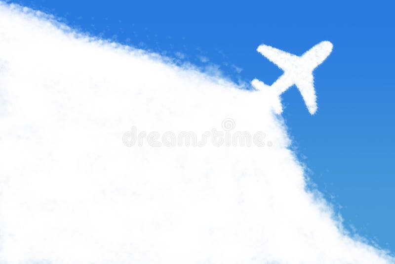 Plane shape clouds stock photo. Image of plane, aircraft - 196931904