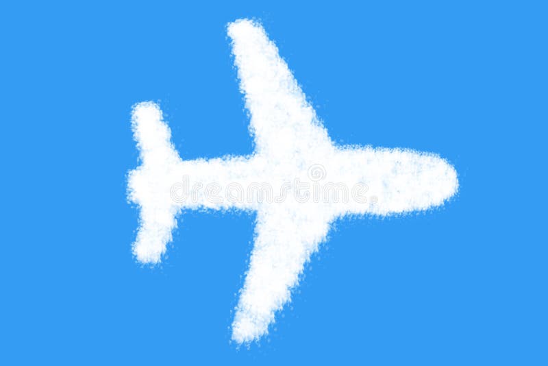 Plane Shape Clouds In The Blue Sky Stock Image - Image of concepts ...
