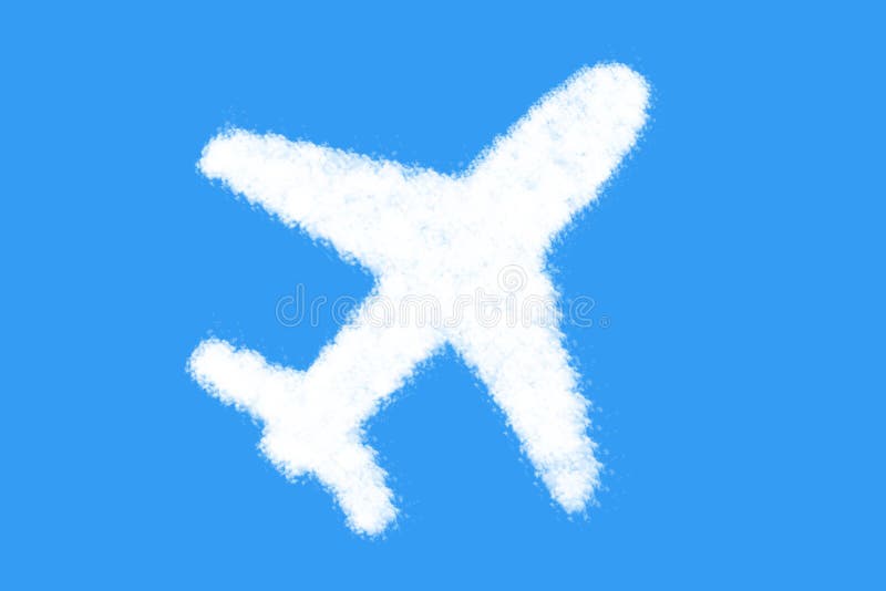 Plane Shape Clouds in the Blue Sky Stock Image - Image of cloud, symbol ...