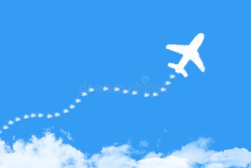 Plane Shape Clouds in the Blue Sky Stock Illustration - Illustration of ...