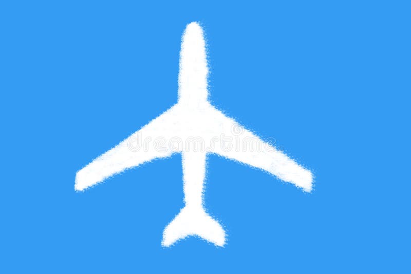 Plane Shape Clouds in the Blue Sky Stock Image - Image of success ...