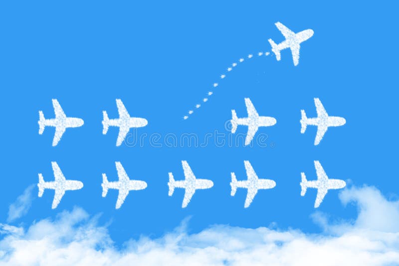 Plane Shape Clouds Changing Direction ,new Ideas, Different Business ...