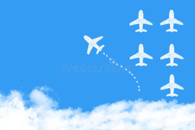 Plane Shape Clouds Changing Direction ,new Ideas, Different Business ...