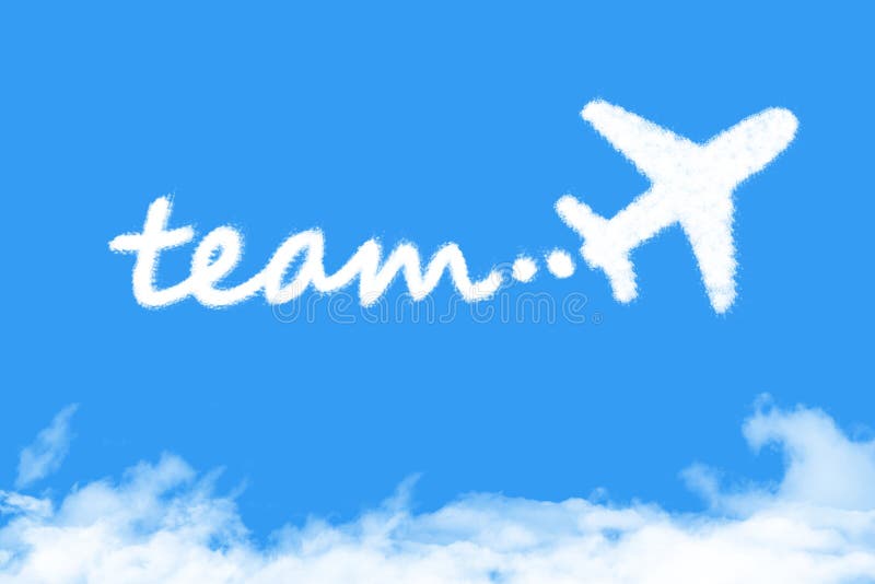 Plane Shape Clouds Team , Business Concepts Stock Illustration ...