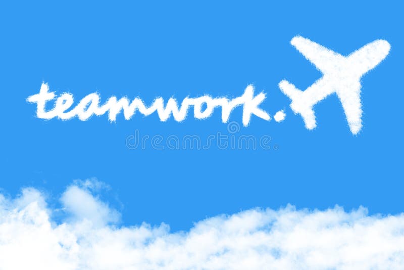 Plane Shape Clouds Teamwork , Business Concepts Stock Illustration ...
