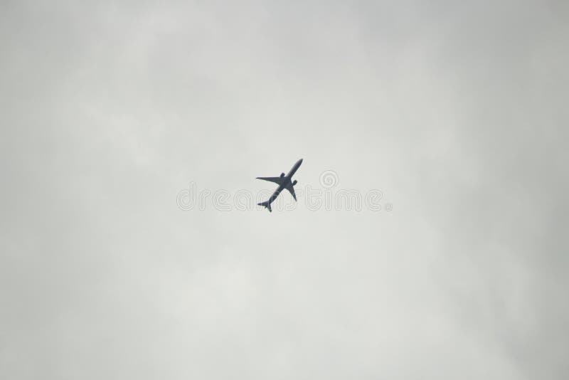 Flight Details. Small Plane in Gray Sky Stock Image - Image of front ...