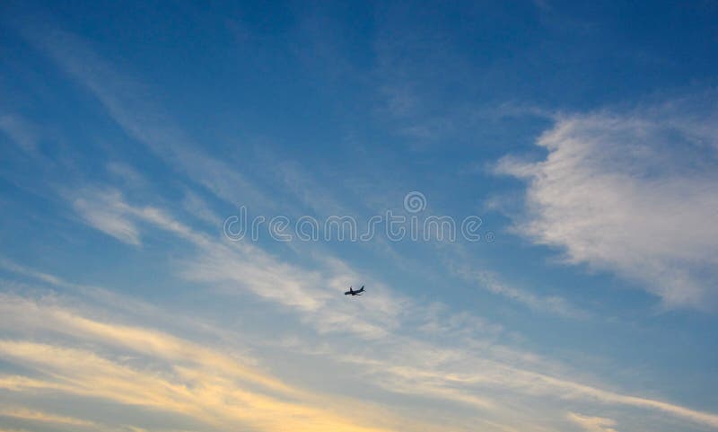 Plane in the sky stock photo. Image of plane, avia, transport - 174961772