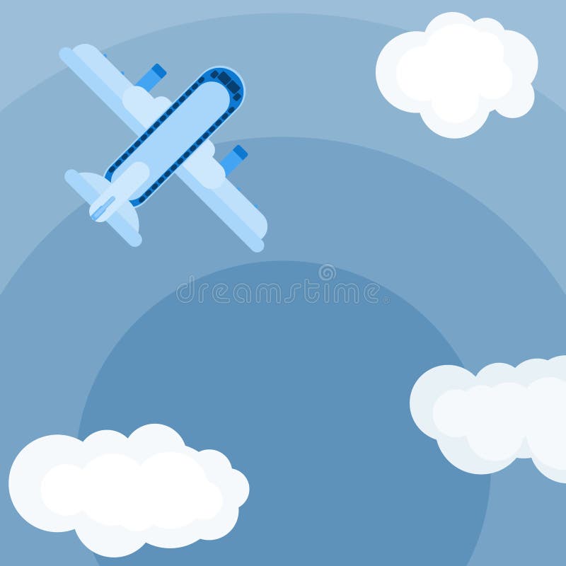 Plane in the Sky. Simple Flat Style Color Vector Stock Vector ...
