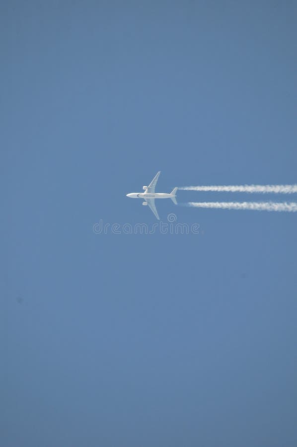 Plane on the sky editorial stock photo. Image of boeing - 45045103
