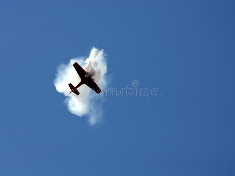 The plane in the smoke stock photo. Image of clouds, aeroplane - 14870