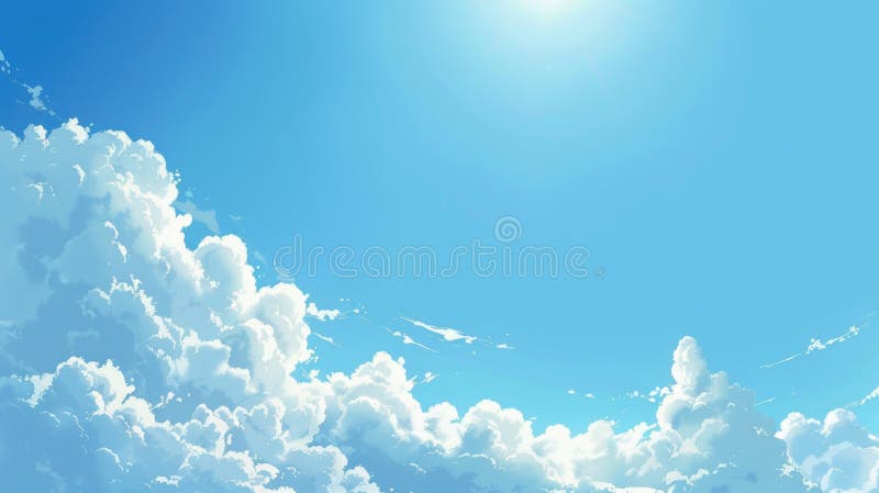 A Plane Soaring through the Clouds, a Clear Blue Sky Background Stock ...
