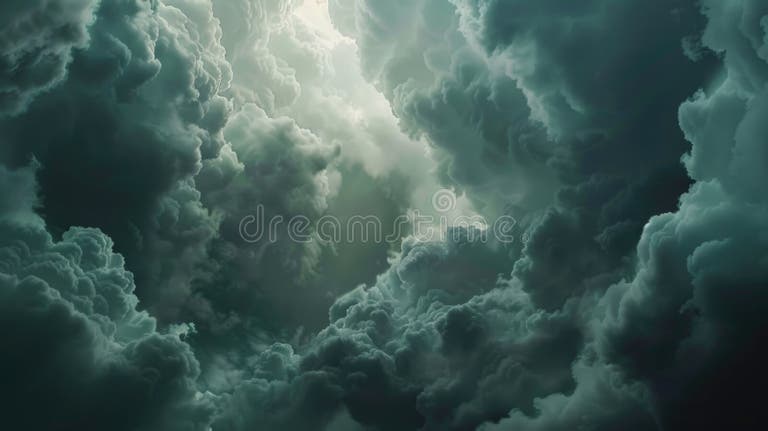 A Plane Soaring through a Dramatic Cloudy Sky. Perfect for Aviation or ...