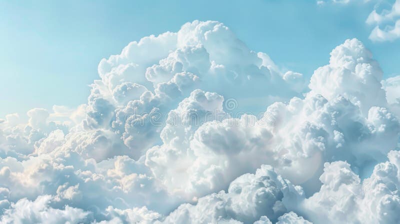 A Plane Soaring through a Thick White Cloud-filled Sky Stock Photo ...