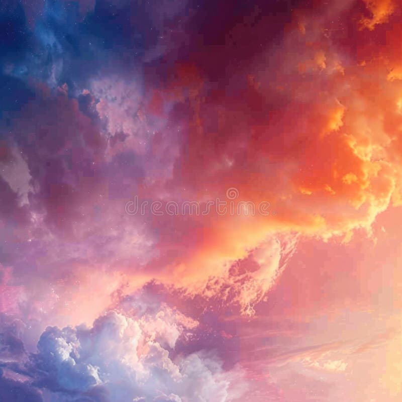 A Plane Soaring through Vibrant Clouds Stock Image - Image of trip ...