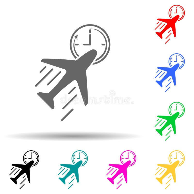 Plane Speed Multi Color Style Icon. Simple Glyph, Flat Vector of Speed ...