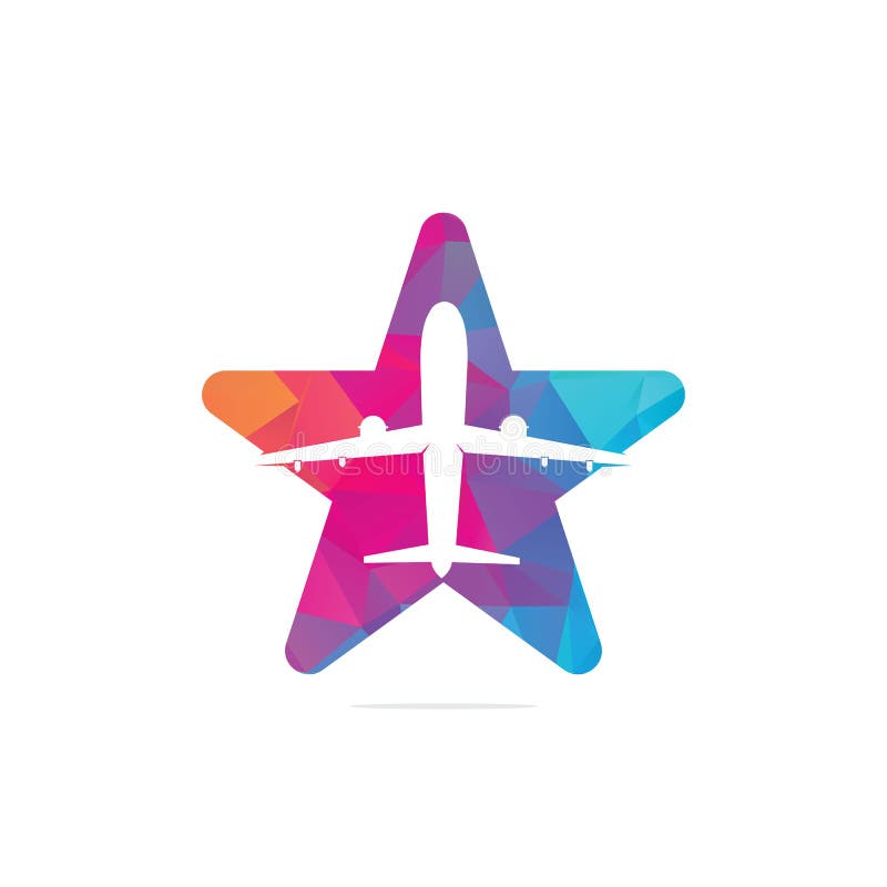 Plane Star Logo Design stock vector. Illustration of airline - 194312709