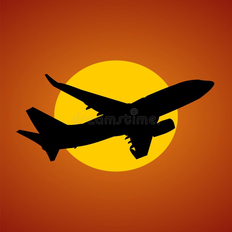 Plane and sun illustration stock vector. Illustration of aviation - 4019781