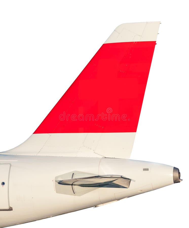 Plane Tail Fin - Sky with White Clouds in Background Stock Photo ...