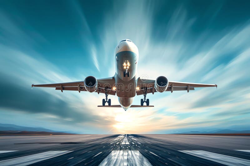 Plane Take Off, AI Generated Stock Illustration - Illustration of plane ...