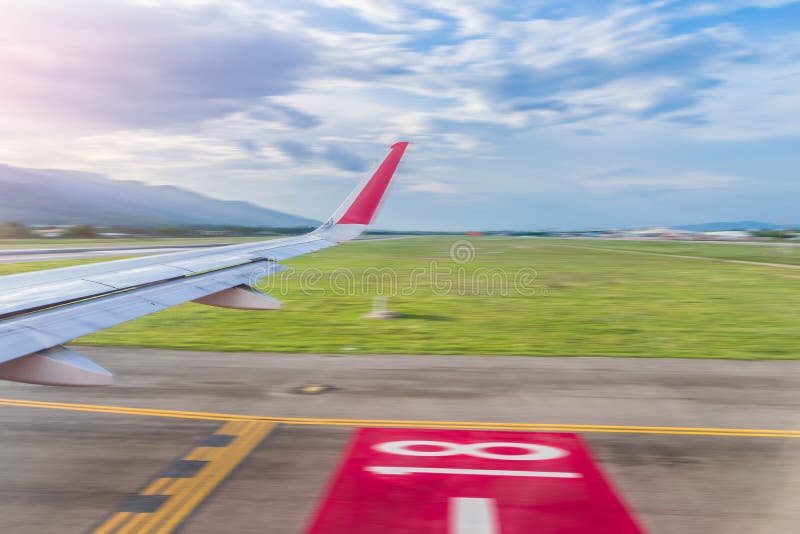 The Plane Take Off from the Airport Stock Photo - Image of arrive, park ...