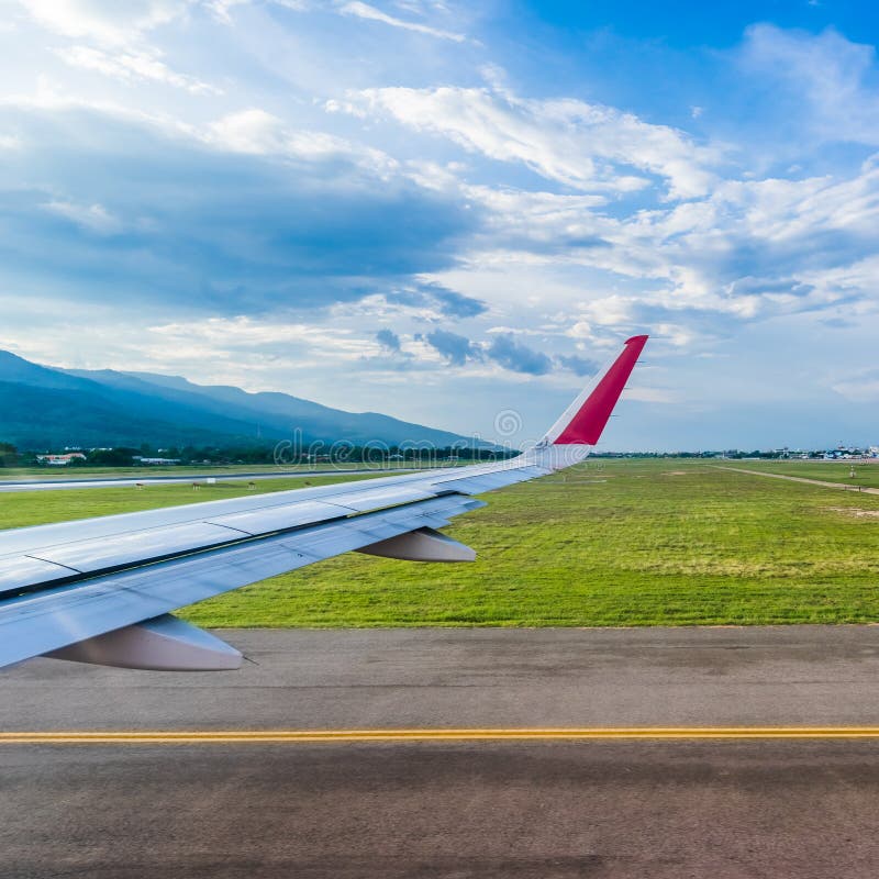 The Plane Take Off from the Airport Stock Image - Image of clean ...