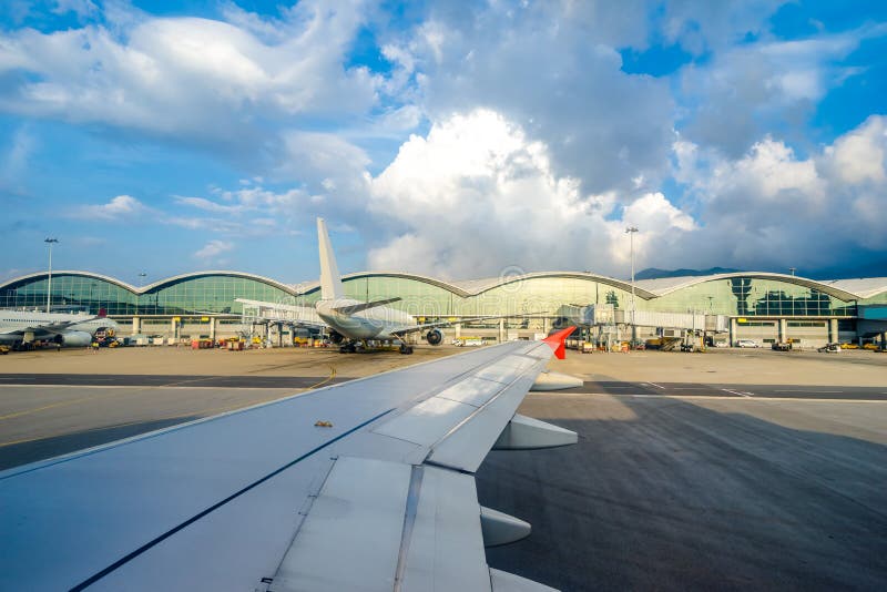 The Plane Take Off from the Airport Stock Image - Image of airplane ...