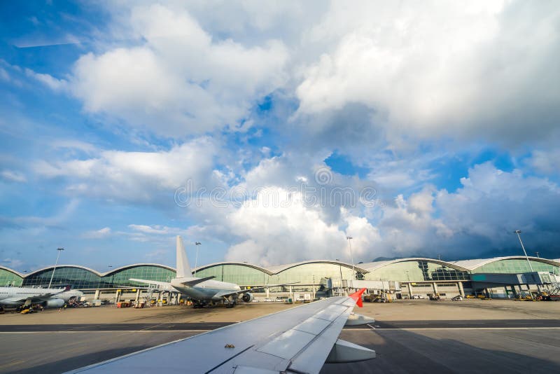 The Plane Take Off from the Airport Stock Image - Image of plane ...